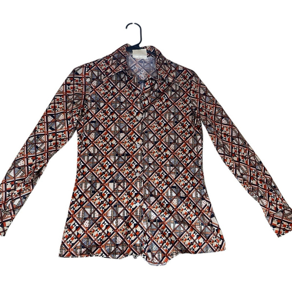 Koret | Tops | Vintage 6s 70s Koret Retro Doodle Patterned Square ...